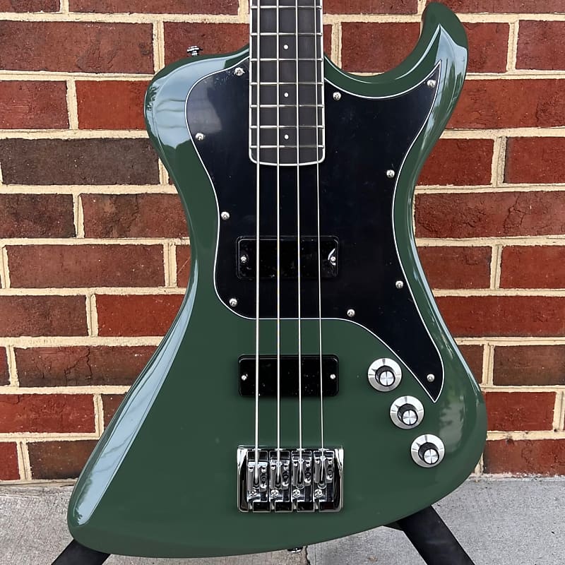Dunable DE R2 Bass, Gloss Olive Green, Soapbar Humbucker | Reverb