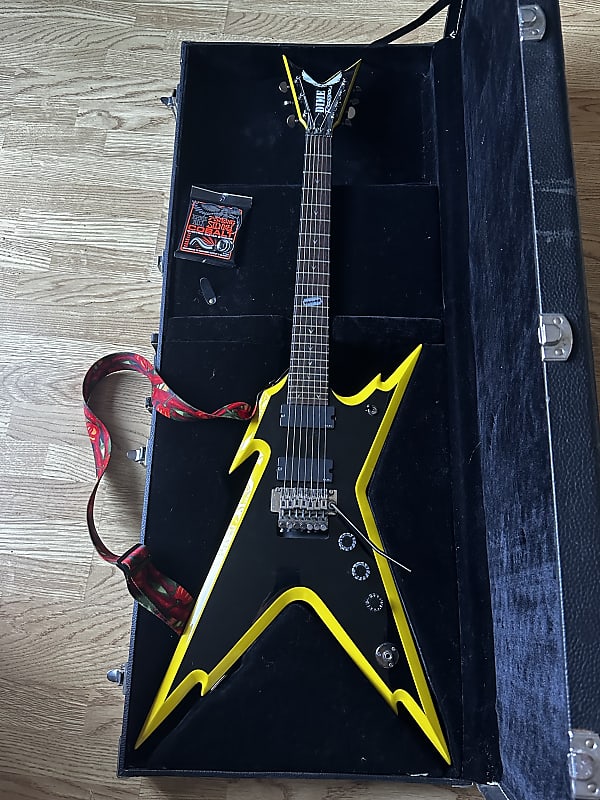 Dean Razorback 255 7 string 2007 - Black/yellow | Reverb UK
