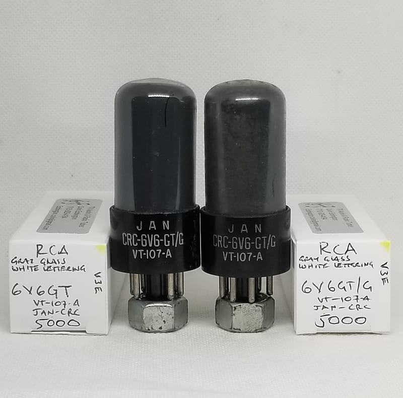 RCA JAN 6V6GT/G VT-107-A Gray Glass Perfectly Matched Pair | Reverb