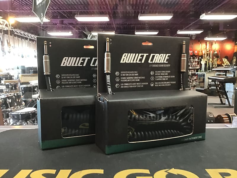 Bullet Cable BC-30CC 30 Foot Coil Cable Pair! Black | Reverb