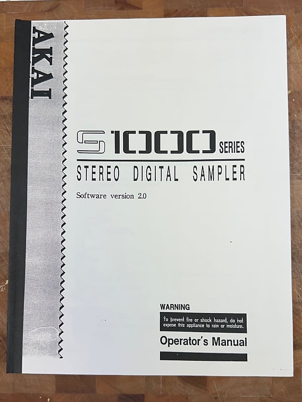 Akai S1000 / S1000HD / S1000 PB Manual - Book | Reverb