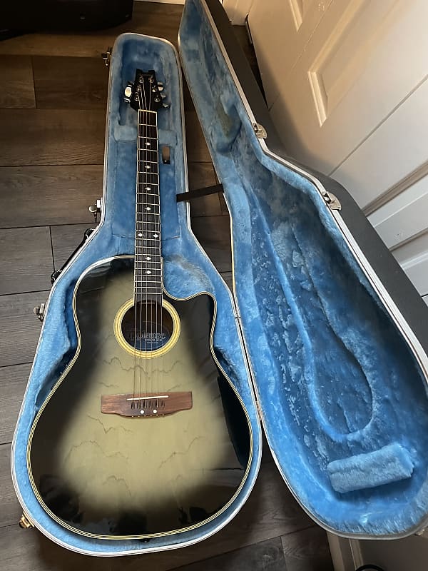 1987 Applause AE-38 Gray & Black Burst with Ovation Hard | Reverb