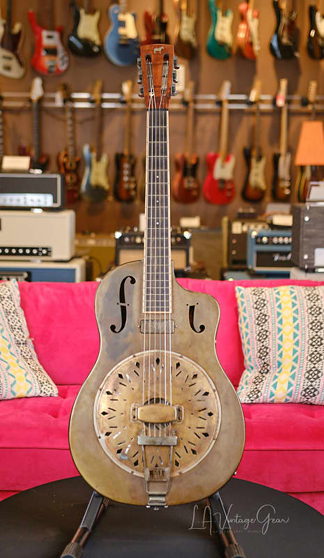 Mule Resophonic - Brass Body Resonator with a Mini Humbucker | Reverb
