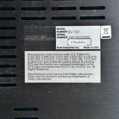 Krell Evolution 707 8.4 Channel Home Theater Processor | Reverb