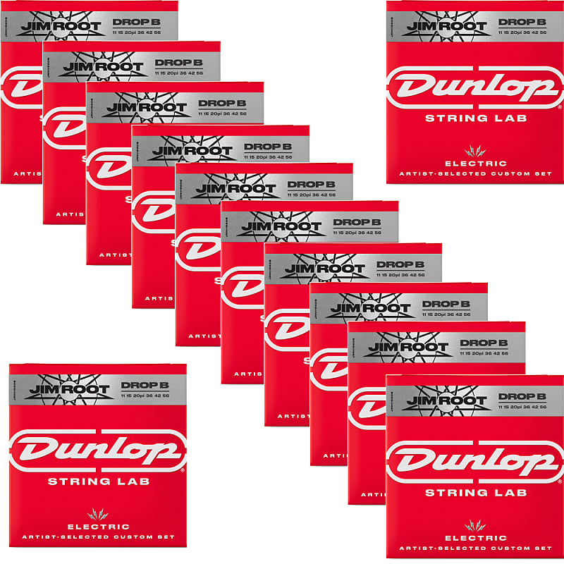 12-Pack of Dunlop JRN1156DB Jim Root String Lab Drop-B Guitar | Reverb