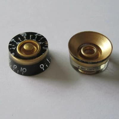 Gold Black Custom Guitar Control Speed Knobs | Reverb