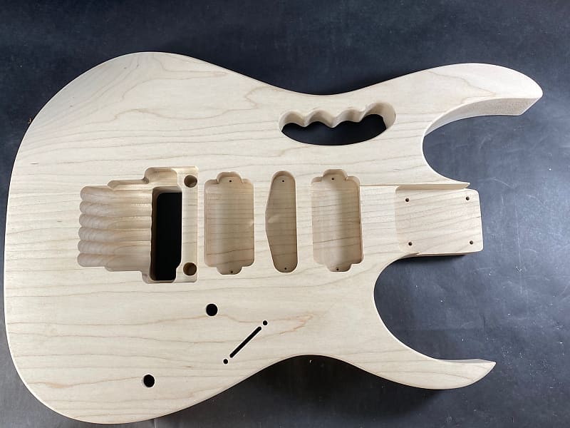 Unfinished 6 string, Jem style Maple guitar body, rear route, | Reverb