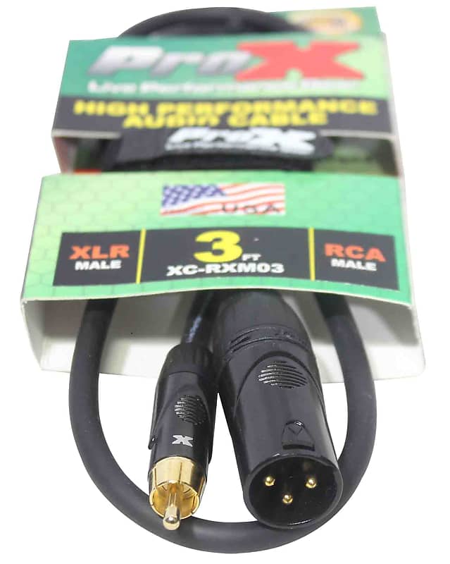 Prox XC-RXM03 Unbalanced RCA to XLR3-M High Performance Audio | Reverb