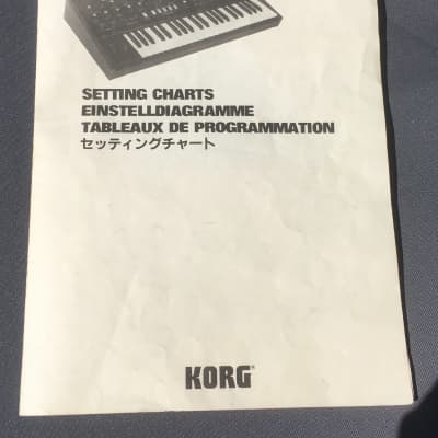 Korg Mono/Poly Synthesizer Settings Charts | Reverb