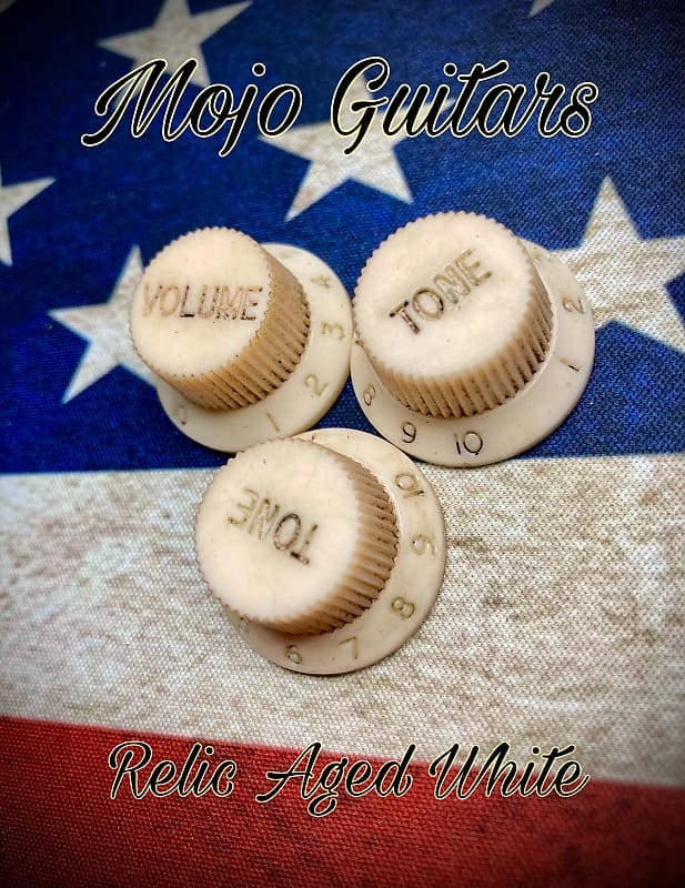 Aged / Relic Stratocaster Knobs (Aged White) | Reverb