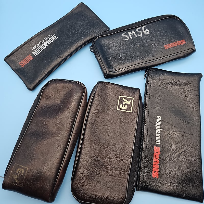 ☆5x Vintage Shure & Electro-Voice Zippered Mic Pouch Cases | Reverb