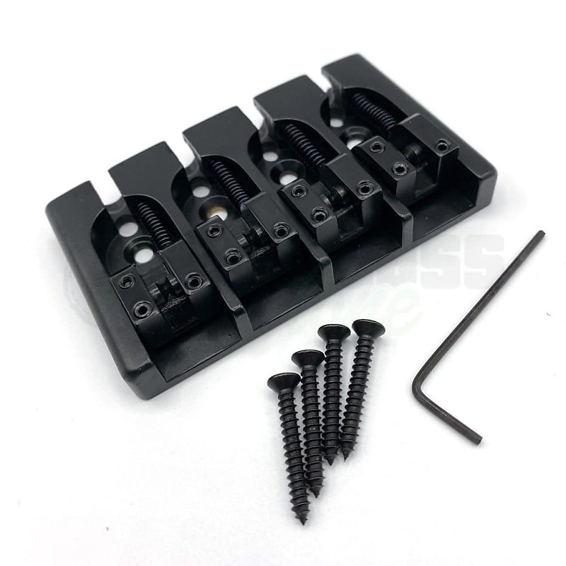 Hipshot A Style 4 String Bass Bridge - Black / Brass / .787 | Reverb