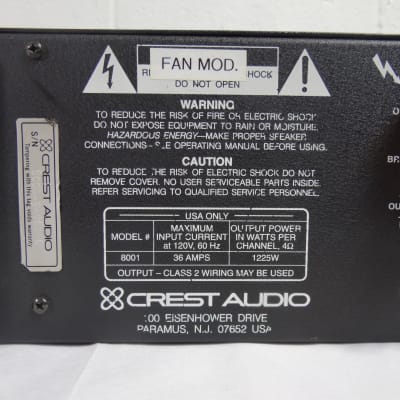 CREST AUDIO PRO SERIES 8001 power amplifier | Reverb