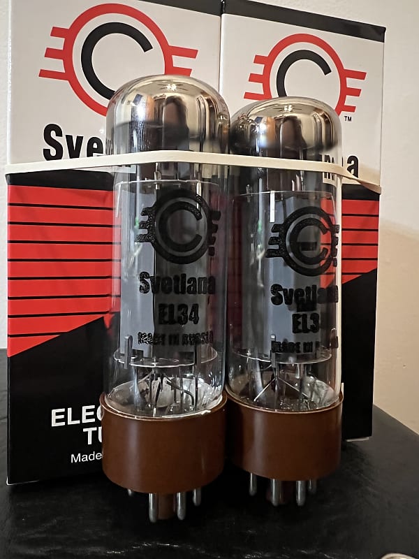 Svetlana Winged C EL34 matched pair vintage NOS | Reverb