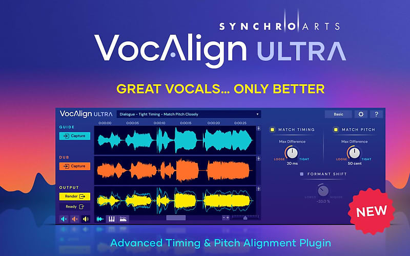 New Synchro Arts VocAlign Ultra (Upgrade Vocalign Project 3) | Reverb