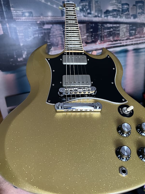 Gibson SG Standard Customized All Gold Sparkle Glitter | Reverb