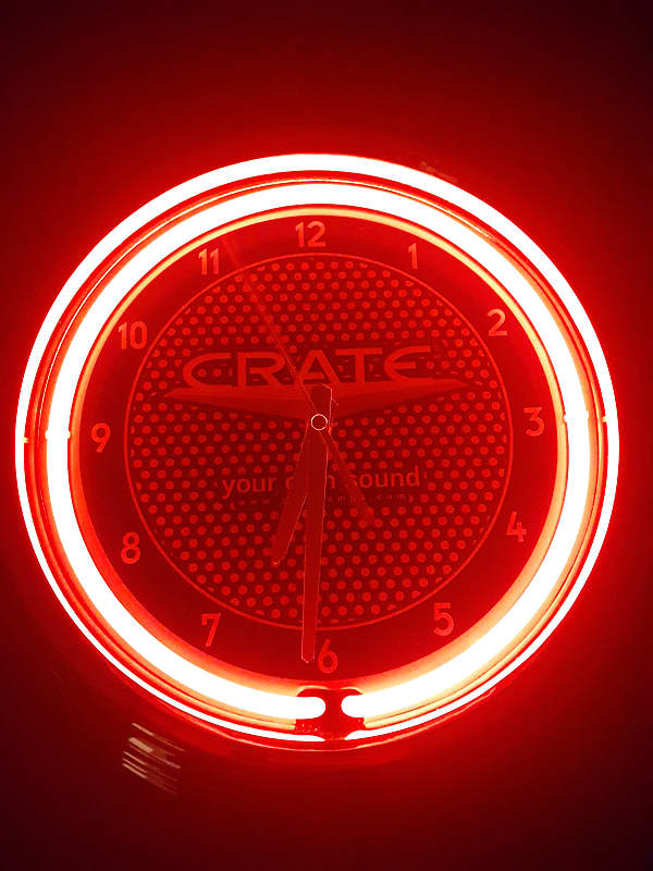 Rare N.O.S Crate Amps Dealer Neon Clock | Reverb
