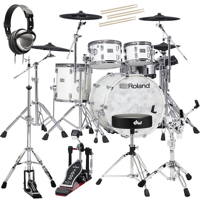Roland VAD706 V-Drums Acoustic Design 5pc Kit - White DRUM | Reverb
