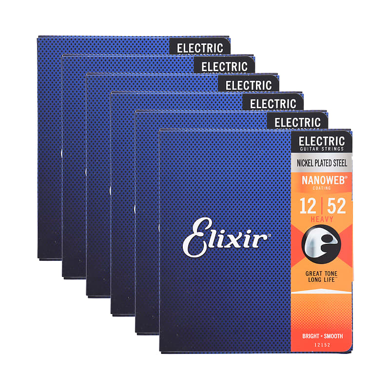 Elixir 12152 Electric Nanoweb Heavy 12-52 6 Pack Bundle | Reverb