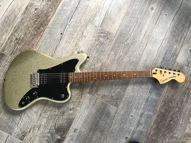 2001 Fender Squier Jagmaster in Champagne/ Gold Sparkle | Reverb
