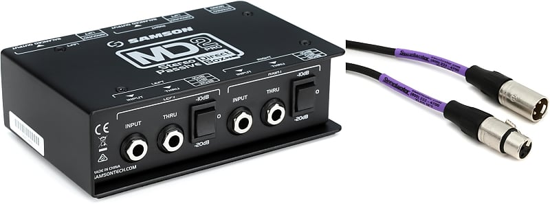 Samson MD2 Pro 2-channel Passive Instrument Direct Box Bundle | Reverb