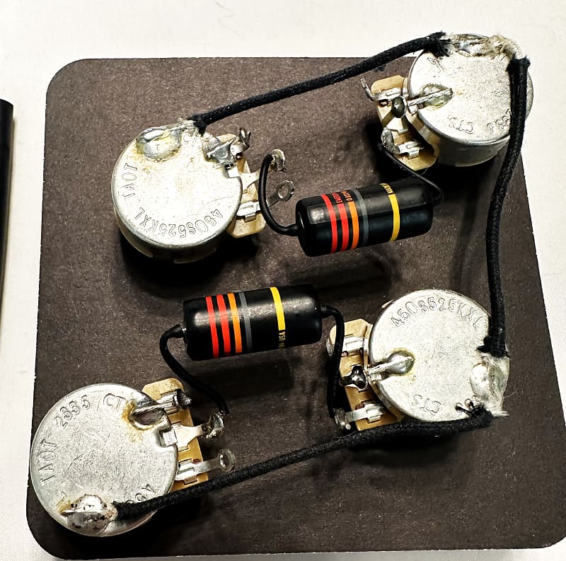Les Paul 50s Wiring Harness and CTS 525K Pots 0.022uF Emerson | Reverb