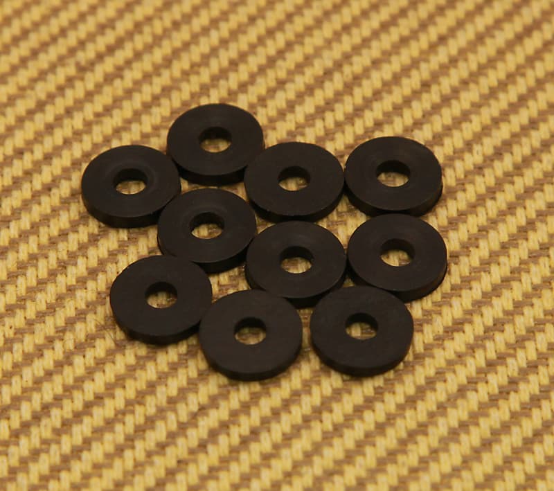 SBW-BR (10) Black Rubber Strap Button Washers Guitar/Bass | Reverb