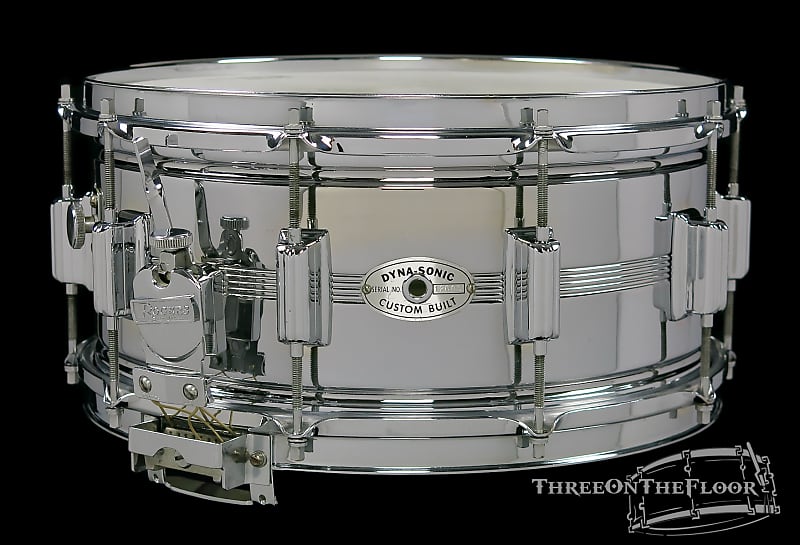 1967 Rogers Dynasonic Chrome Over Brass Snare Drum : 6.5 x 14 | Reverb