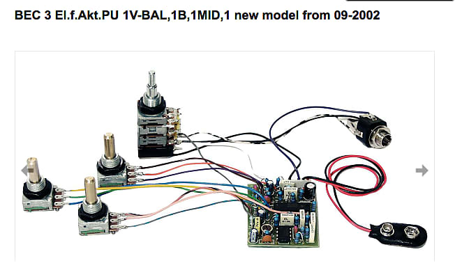 Warwick MEC Preamp, 3-Band Thumb Bass style system 4-holes | Reverb