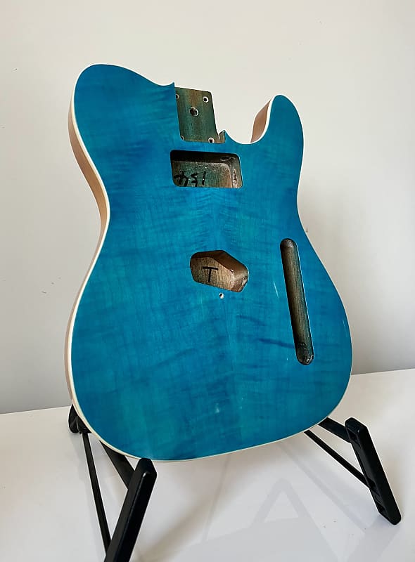 T Body mahogany flame maple- light blue turquoise | Reverb