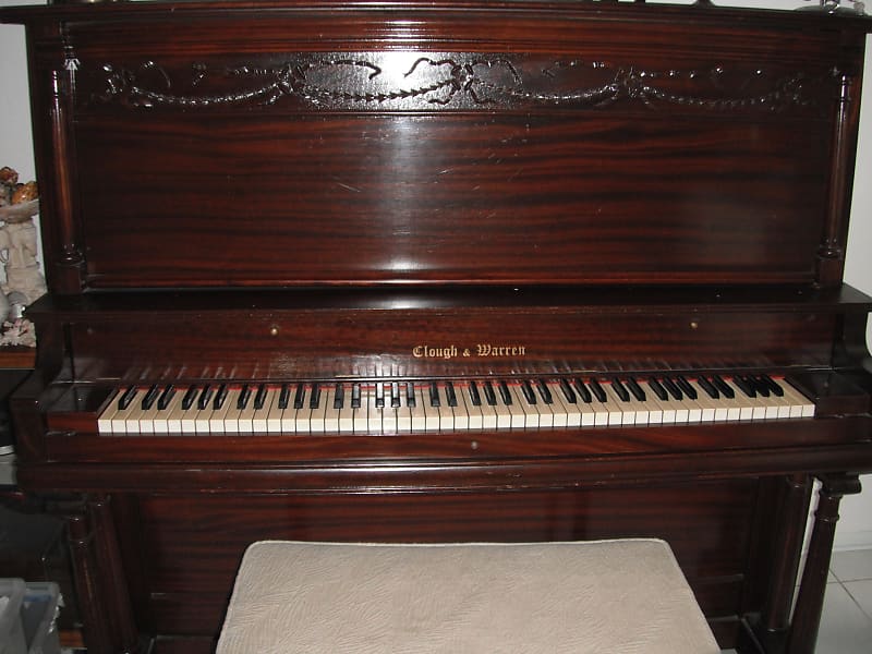 Clough and Warren, Antique, 1850 Upright Piano with chair | Reverb