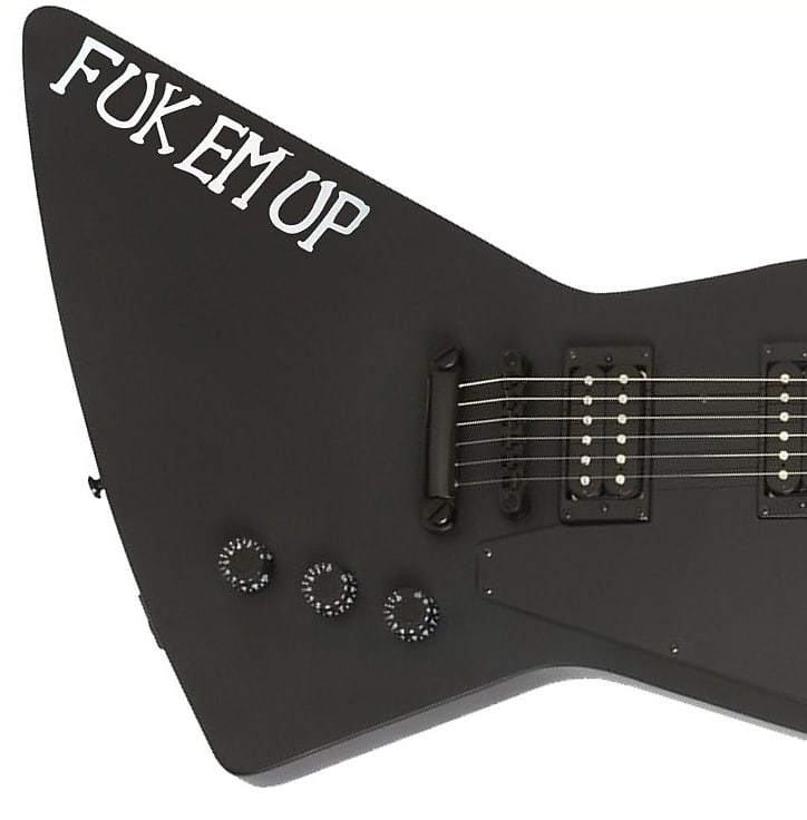 Fuk Em Up Sticker Vinyl White JH For Custom Body Guitar & | Reverb