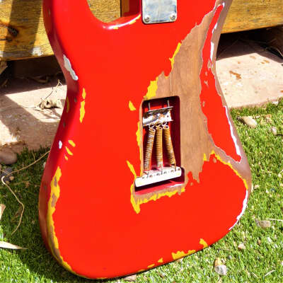 DY Guitars Gary Moore fiesta red relic strat body PRE-BUILD | Reverb