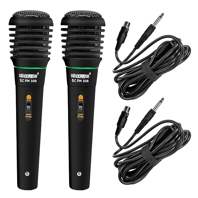 5 Core Microphone Pair XLR Dynamic Mic Karaoke Singing | Reverb