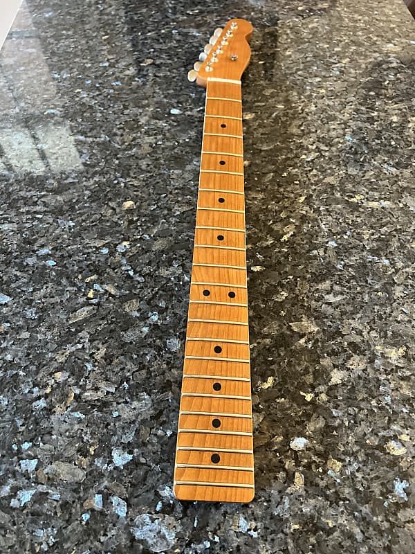 Warmoth Roasted Maple Telecaster Neck - Loaded Roasted Maple, | Reverb