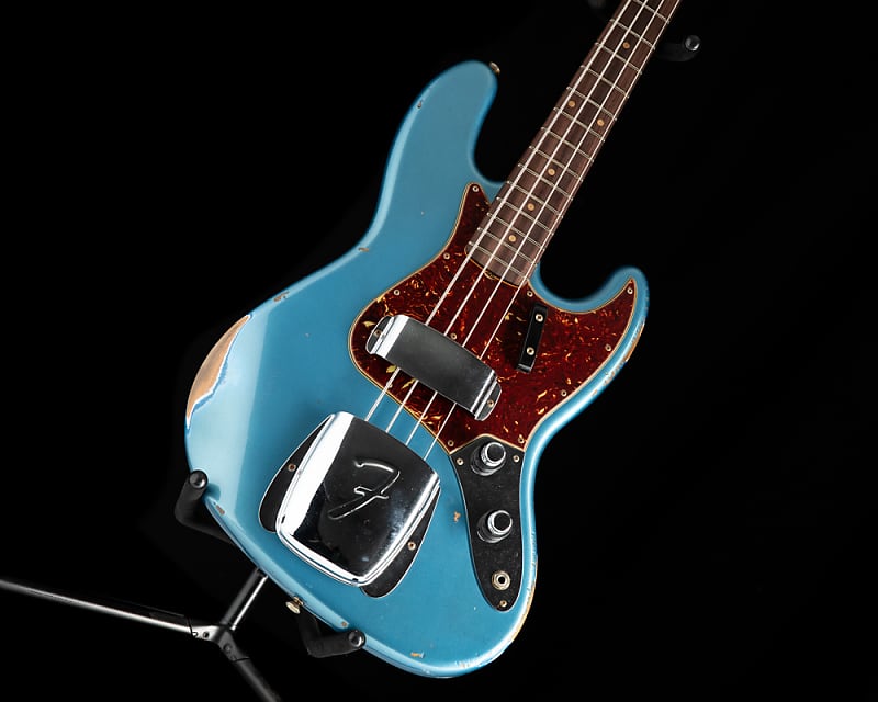 Fender Custom Shop 1960 Jazz Bass Relic Aged Lake Placid Blue | Reverb