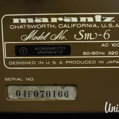 Marantz SM-6 Stereo Class A Power Amplifier in Very Good | Reverb