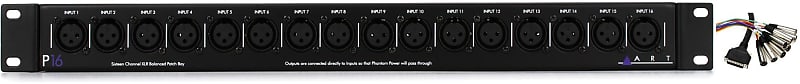 ART P16 16-channel XLR Balanced Patchbay Bundle with Hosa | Reverb