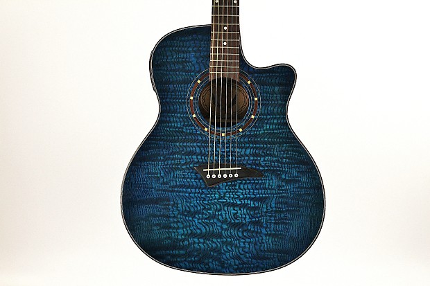 Dean EQAA TBL Acoustic Guitar Trans Blue | Reverb