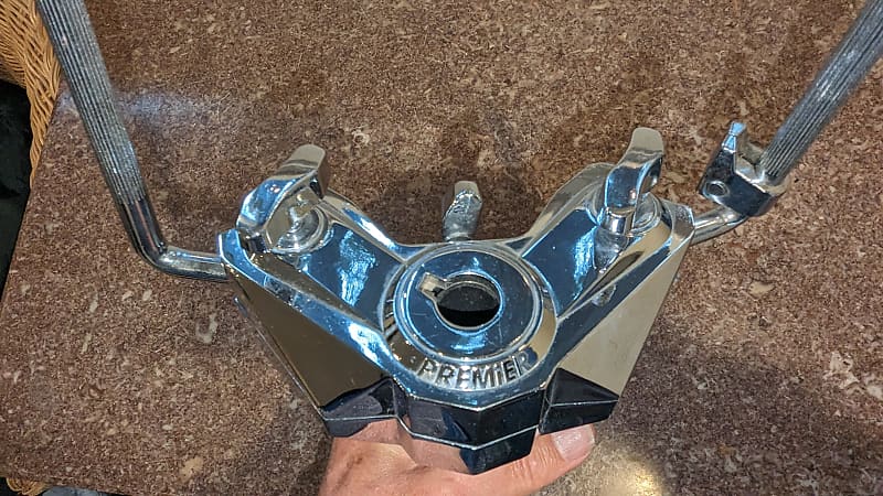 Premier Double Tom Mount 1980's - Chrome | Reverb