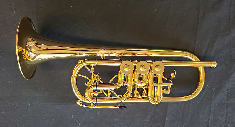 SCHAGERL Horsdorf H rotary C trumpet - Gold Plate | Reverb