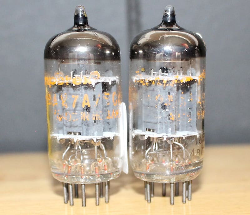 AMPEREX ECC83 HOLLAND 12AX7 TIGHT MATCH PAIR ORANGE GLOBE | Reverb UK