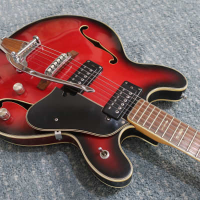 Vintage 1960s Teisco Aria Guitar 335 Bigsby Bridge 2 Pick Up | Reverb