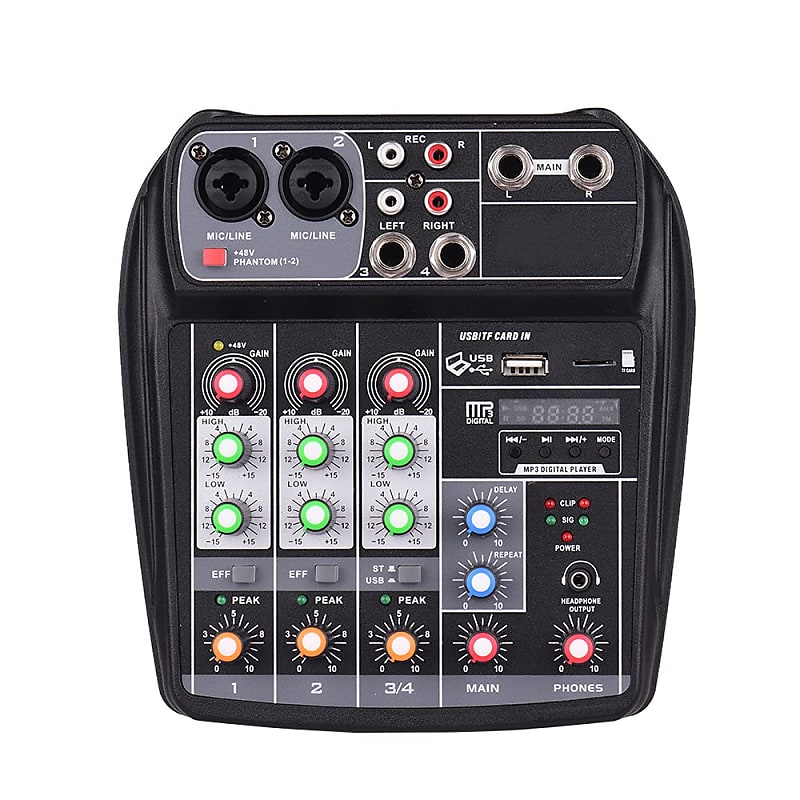 Sumnina Compact 4-Channel Digital Audio Mixer with BT MP3 USB | Reverb