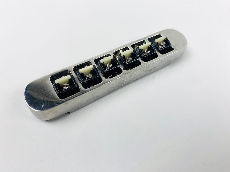 Gibson Top Adjust 3 Point Tune-O-Matic Bridge. 80s Nickel | Reverb