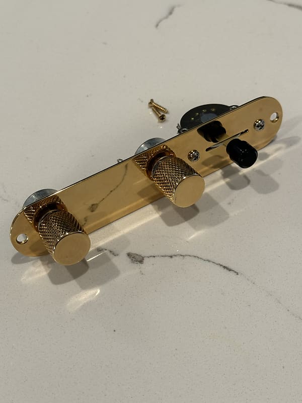 Gold Telecaster Control Plate with 500k Pots, Knobs and | Reverb