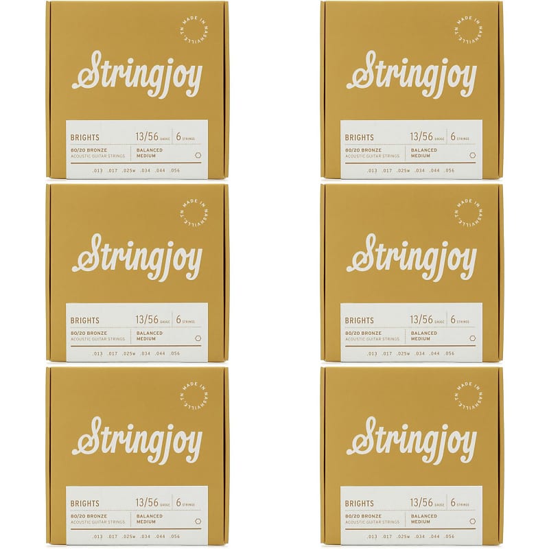 Stringjoy Brights 80/20 Bronze Acoustic Guitar Strings - | Reverb