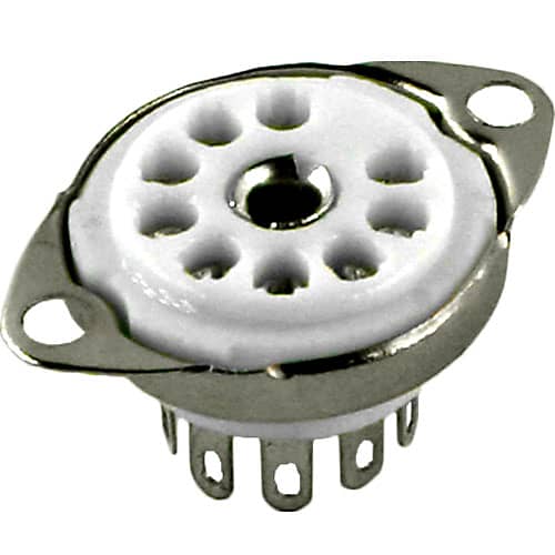 9 Pin Ceramic Vacuum Tube Socket, Bottom Mount with Center | Reverb