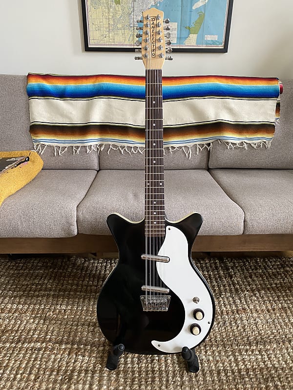 Danelectro DC-12 12 String 1990s Black MIK | Reverb