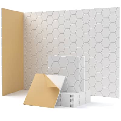Self-Adhesive Acoustic Panels, Hexagon Pattern 12 Packs Sound | Reverb
